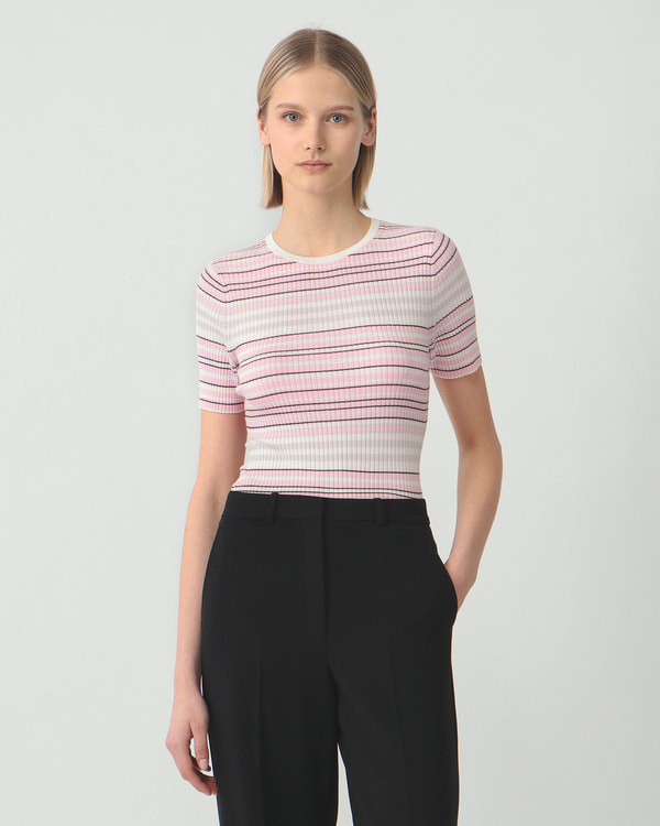 Regal Wool Rib Stripe Tee | WOMEN（レディース）｜Theory 公式通販サイト
