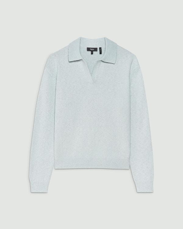 一部限定カラー Wave Boucle Boyfriend Polo Shirt | WOMEN（レディース）｜Theory 公式通販サイト
