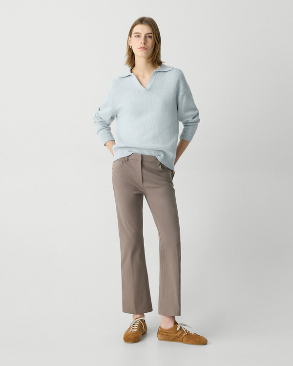 一部限定カラー Wave Boucle Boyfriend Polo Shirt | WOMEN（レディース）｜Theory 公式通販サイト